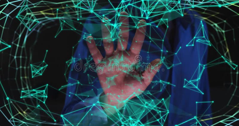 Animation of Biometric Hand Check, Connections and Data Processing on ...