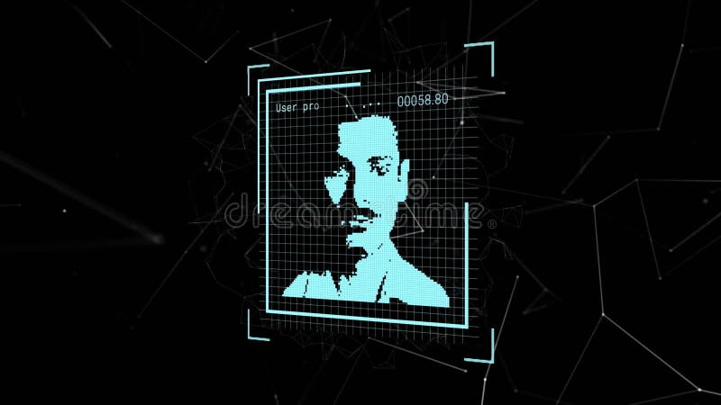 Animation of Biometric Photo and Data Processing Stock Footage - Video ...