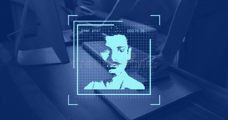 Animation of Biometric Photo and Data Processing Over Woman Using ...