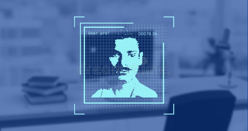 Animation of Biometric Photos and Data Processing Over Work Station in ...