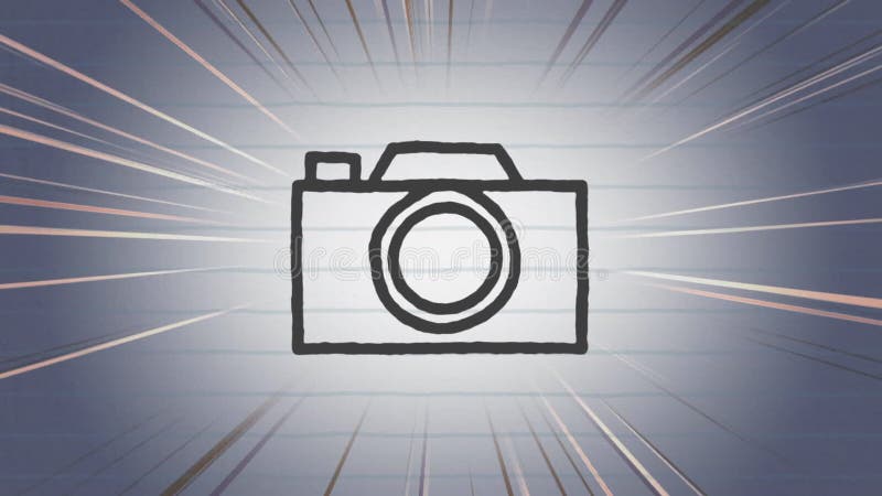 Animation of Black Outline Camera Icon Hand Drawn with a Marker on ...