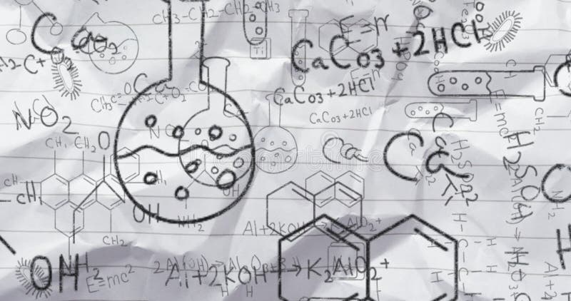 Animation of Black Structural Formulae of Chemical Compounds on Paper ...