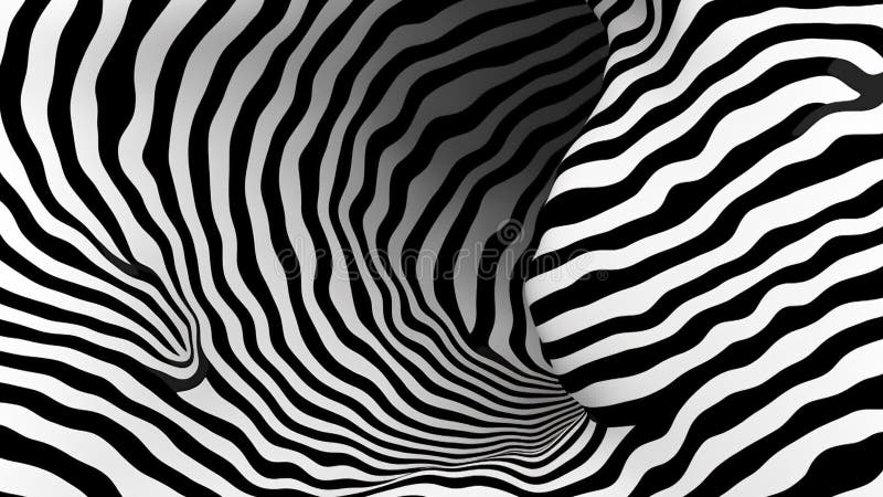 Animation - Black and White Psychedelic Optical Illusion. Abstract ...
