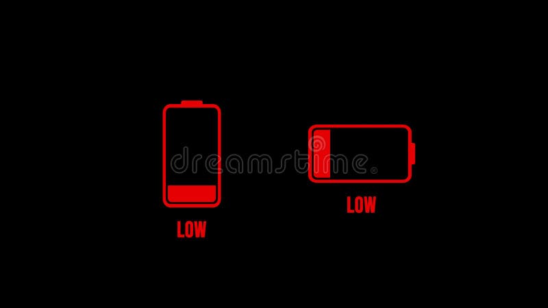 Blinking Low Battery Symbol on Green Screen Stock Footage - Video of ...