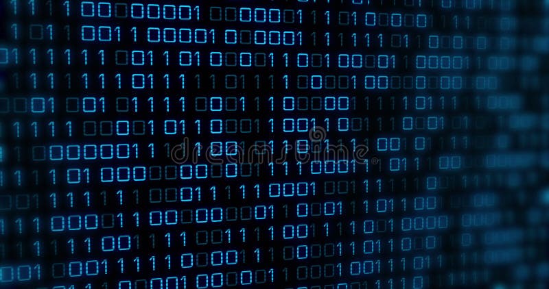 Animation of Blue Binary Code Changing on Black Background Stock Video ...