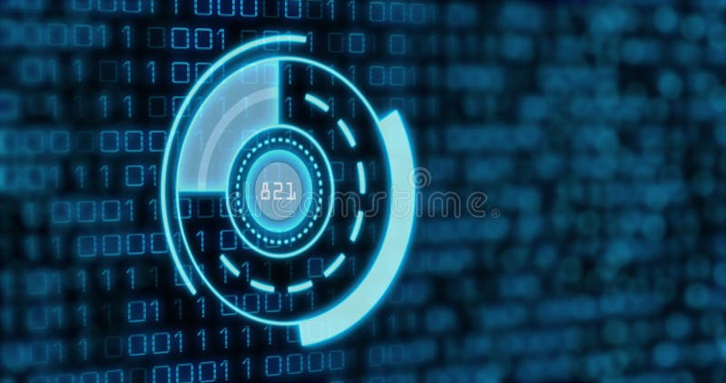 Animation of Blue Circle with Numbers Over Binary Code Stock Video - Video of data, people ...