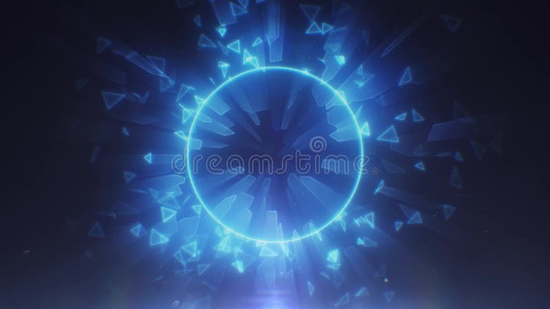 Animation of a Blue Cycle with Small Triangles Emanating from it. Stock ...