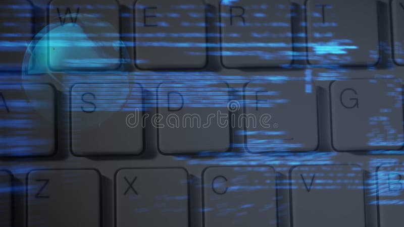 Animation of Blue Data Processing Over Computer Keyboard in Background Stock Video - Video of ...