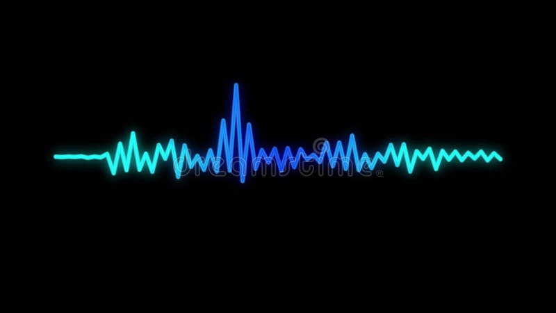 Animation of Blue and Green Sound Wave Pattern on Black Background ...