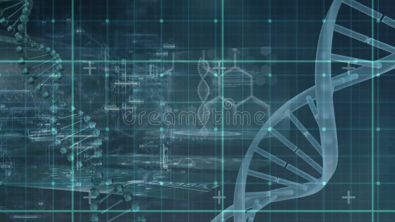 Dna Strands Rotating in Futuristic Tunnel with Big Data Transferring ...