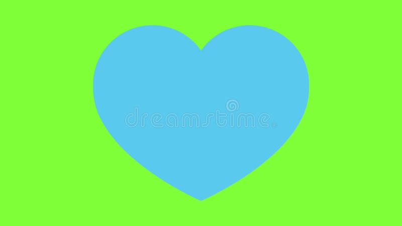 Animation of Blue Heart on a Green Screen. Heart Frame Dynamic. Stock ...