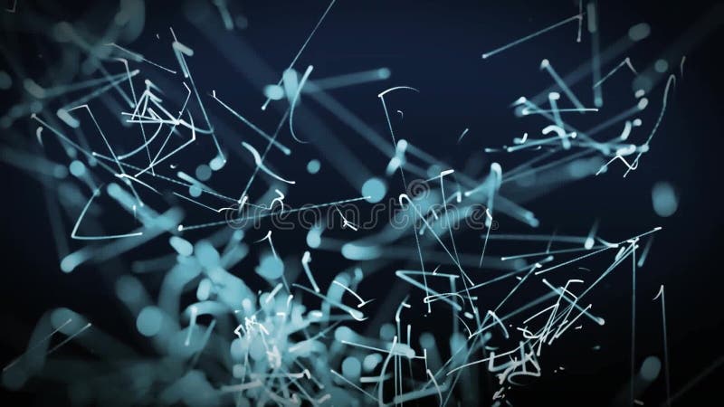 Animation of Blue Light Trails on Black Background Stock Footage ...