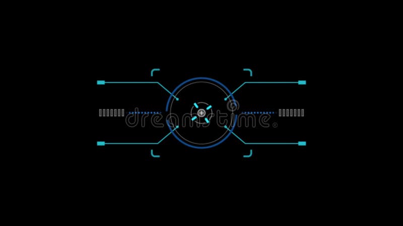 Animation Blue Loading Circle Target on a Black Background. Stock ...
