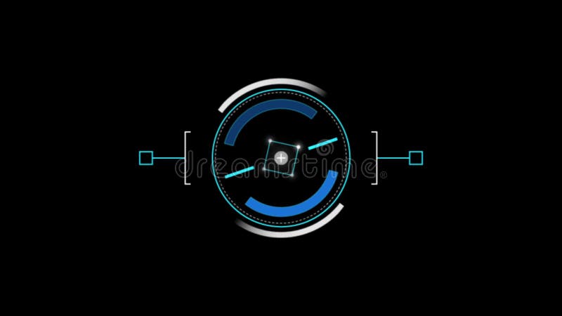 Animation Blue Loading Circle Target on a Black Background. Stock ...