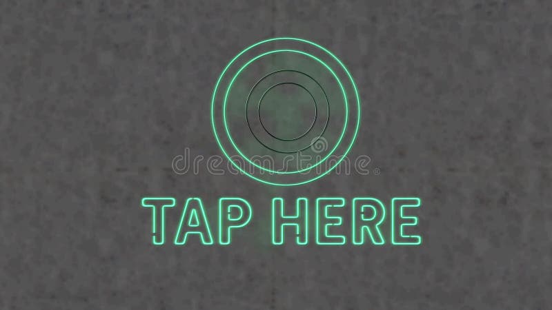 Animation of Blue Neon Text,tap Here, on Grey Background Stock Video ...