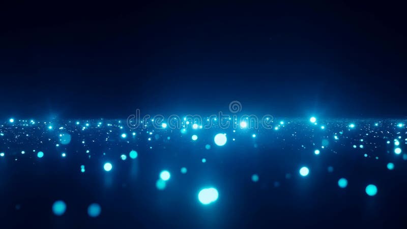 Animation of Blue Particles Floating in Dark Space Stock Video - Video ...