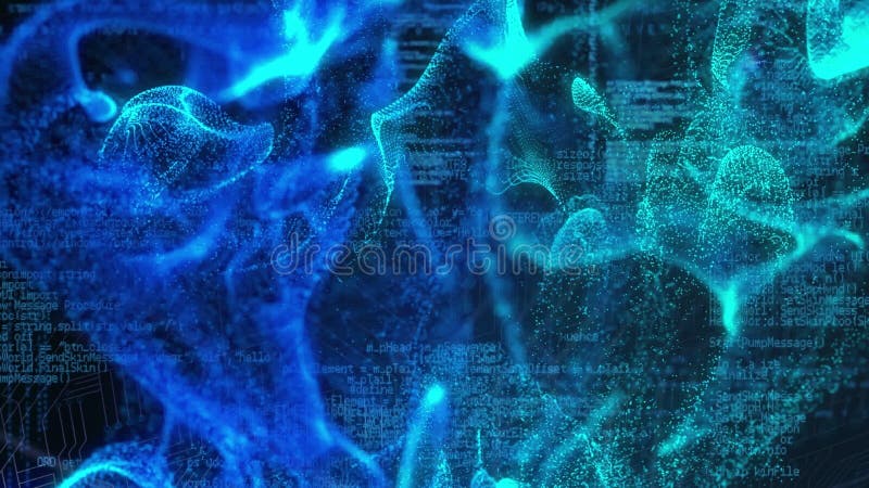 Animation of Blue Programming Language and Dynamic Wave of Dots Stock Footage - Video of ...