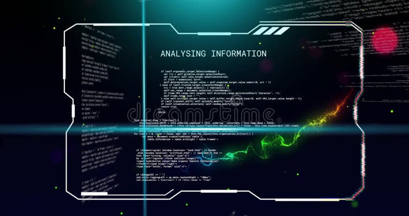 Animation of Blue Scanner Beams and Light Trail Over Interface ...