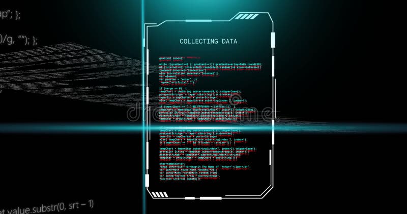 Animation of Blue Scanner Beams Over Data File Processing on Black ...