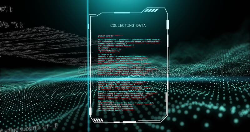 Animation of Blue Scanner Beams Over Interface Collecting Data and Blue ...