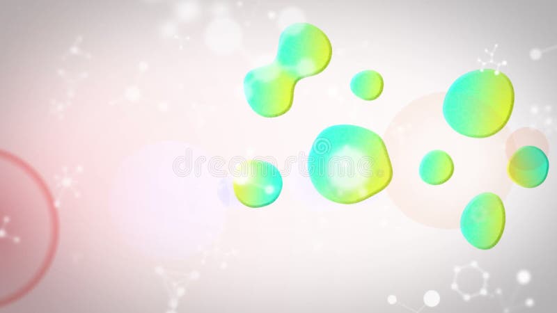 Animation of Blue and Yellow Liquid Droplets with Molecules Moving on ...