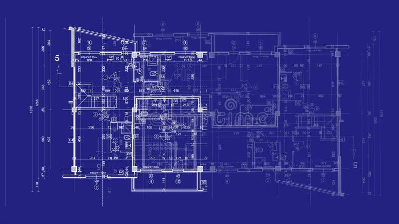 Animation of Blueprint House Plan Stock Video - Video of background ...