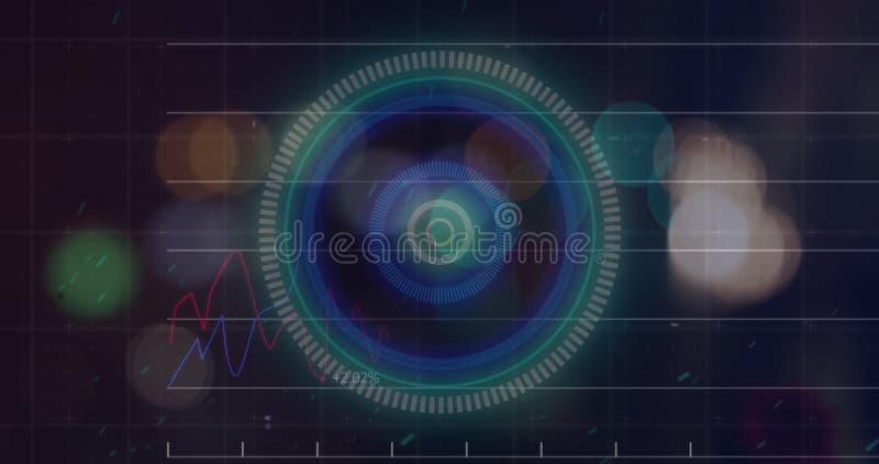 Animation of Blurred Traffic Lights Over Processing Circle and Dark ...