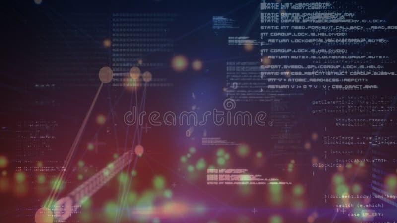 Animation Of Bokeh Lights Connecting Dots With Data Processing On Digital Interface Stock Video