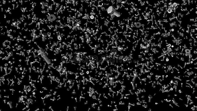 Animation bolts fall, nuts stock video. Video of mechanic - 83445621