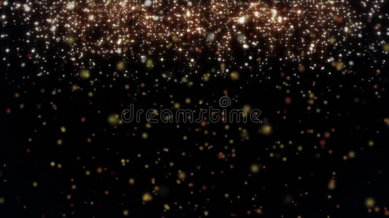 Animation Bouncing Circles and Falling Particles Over Black Background ...