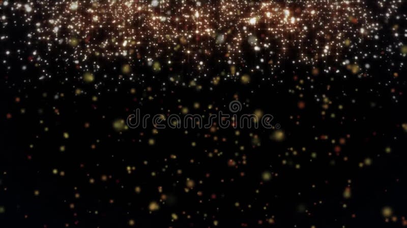 Animation Bouncing Circles and Falling Particles Over Black Background ...