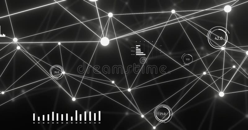 Animation of Bright White Network and Data Processing Over Distant ...