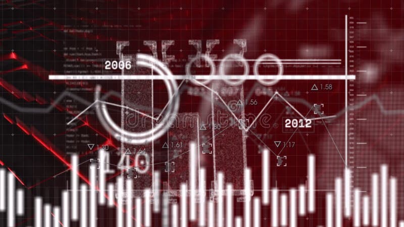 Animation of Brown Digital Screen with Data and Graphs Stock Footage ...