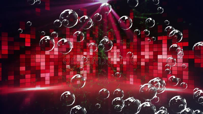 Animation of Bubbles Over Moving Columns on Black Background Stock ...