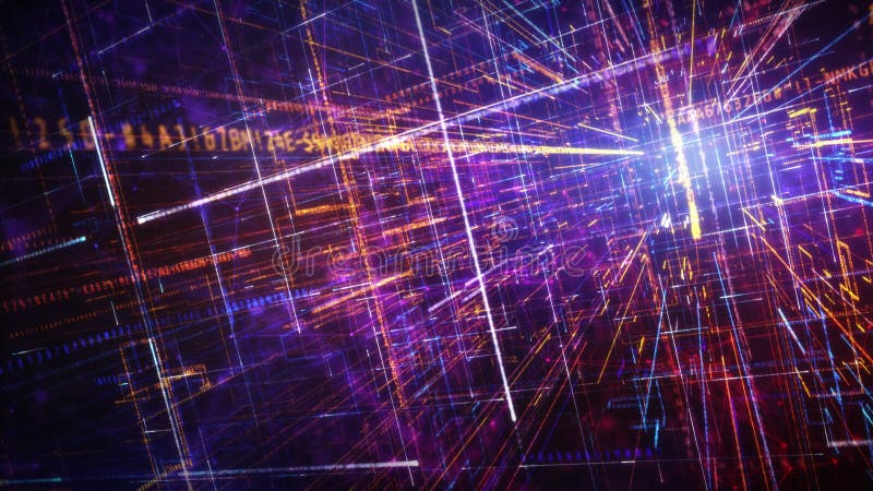 Flight in Virtual Space with Code Lines. Stock Video - Video of ...