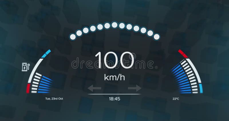 Animation of Car Dashboard Interface Over Abstract 3d Shapes in ...