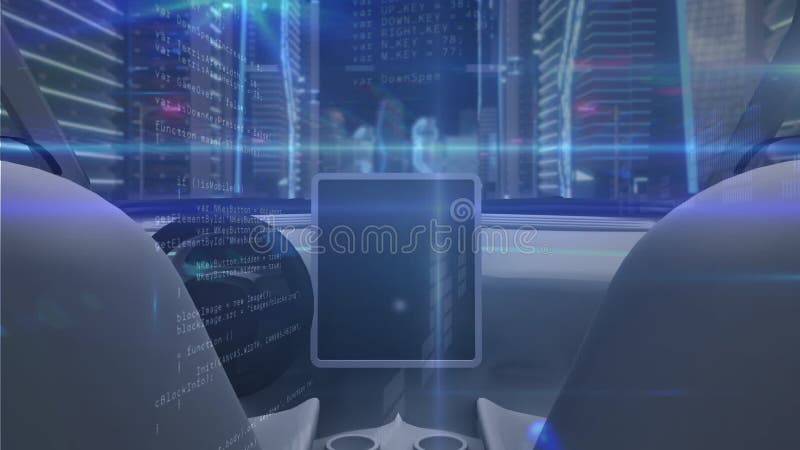 Animation of Car Dashboard with Tablet and Data Processing Over ...