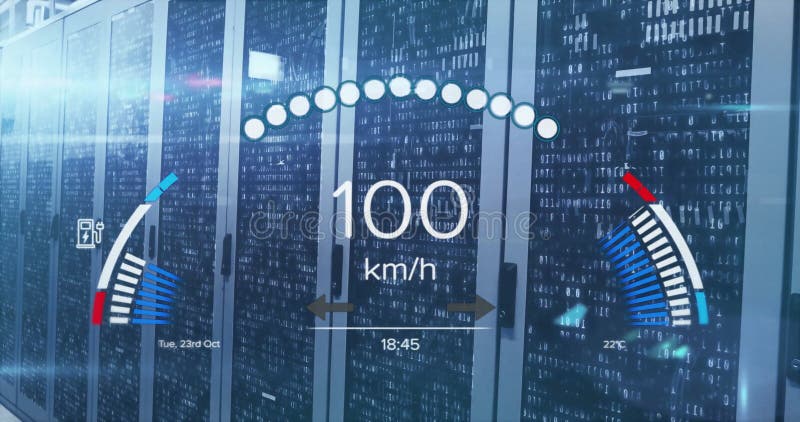 Animation of Car Panel Over Server Room Stock Video - Video of server ...