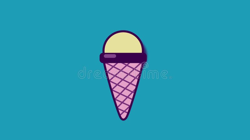 Animation of Cartoon Ice Cream with a Drop Stock Footage - Video of ...