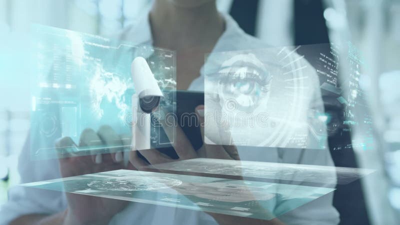 Animation of Cctv Camera and Data Processing Over Businesswoman Using ...