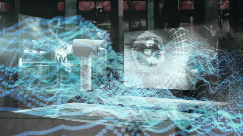 Animation of Cctv Camera and Data Processing on Screens Over ...