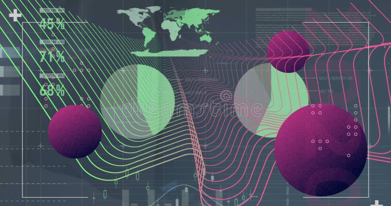 Animation of Chain, Computer Data Processing Over World Map Stock Video - Video of video ...