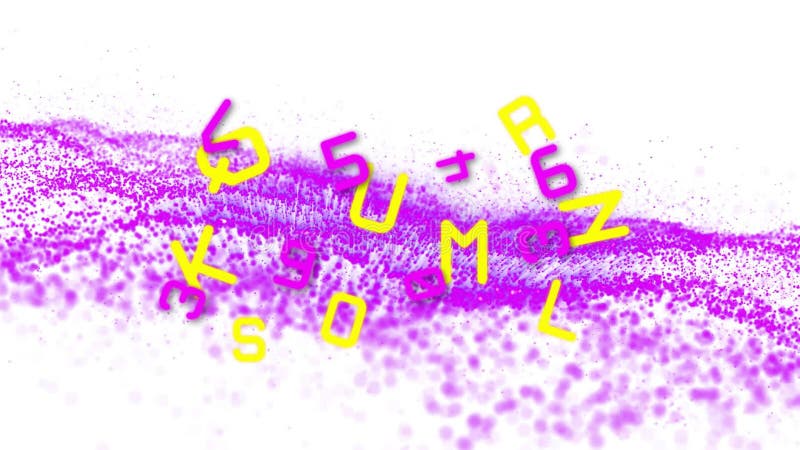 Animation of Changing Numbers and Dynamic Wave Pattern Against White ...