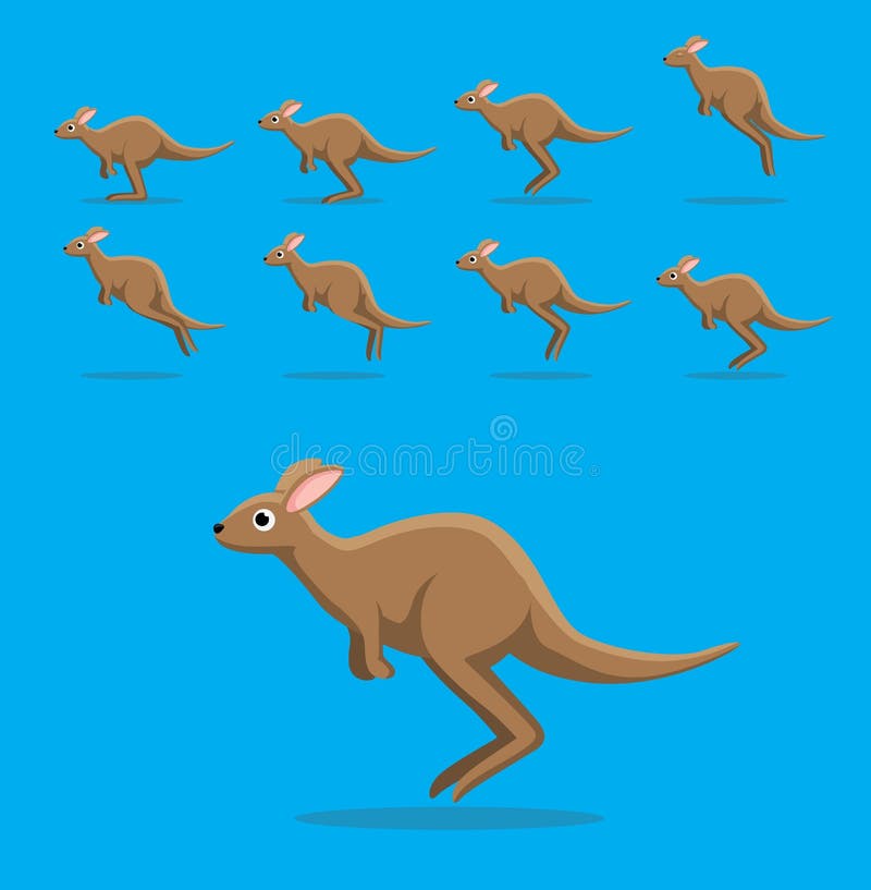 Animal Animation Sequence Cute Kangaroo Jumping Cartoon Vector Stock ...