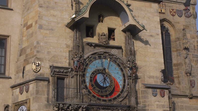 Animation Tower Clock Prague FDV Stock Footage - Video of zodiac, czech ...
