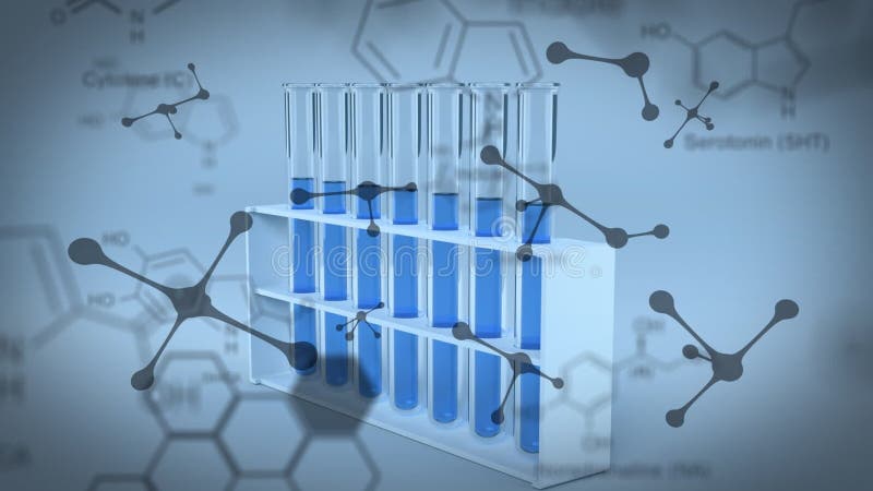 Animation of Chemical Compound Structures and Molecules Against ...