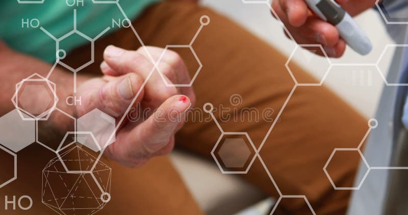 Animation of Chemistry Formulas Test Over Patient Using Glucose Meter ...