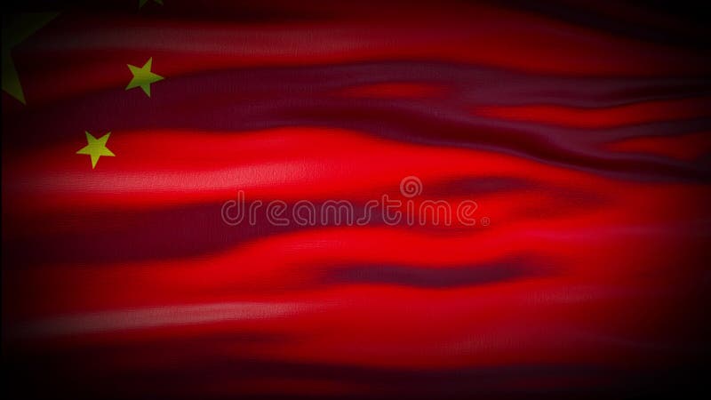Animation China Flag is Waving Seamless Loop. China Flag Waving in the ...