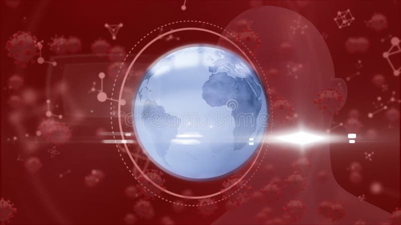 Animation of Circle with Rotating Globe Over Human Anatomy, Molecule ...