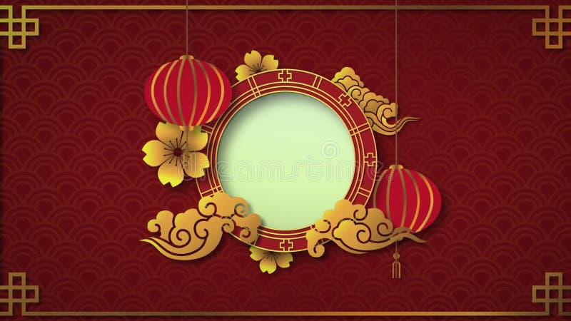 Animation of Circle with Shapes on Red Background Stock Video - Video ...